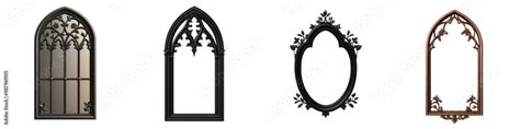 Collection Of Gothic Arched Window Frames With Intricate Ornate Designs And Patterns In A