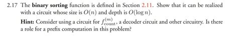 the binary sorting function is definied in section