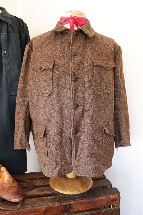 Vintage 1950s 50s French Pascal Wool Tweed Hunting Jacket Etsy Hunting Jackets Jackets