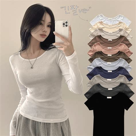 긴팔티종결코디필수템 내가 찾던 기본티 부드러운 무지 라운드 긴팔티셔츠 11color 에이블리