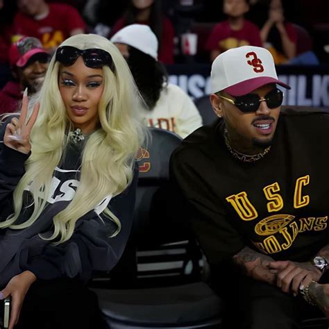 Chris Brown And Saweetie Courtside At The Usc Basketball Game 📸 R