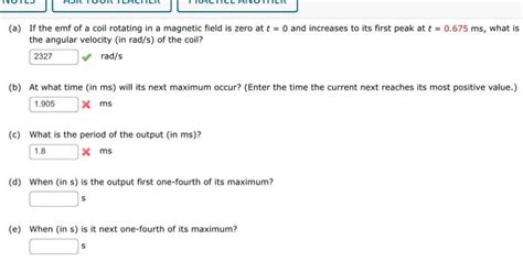 Solved A If The Emf Of A Coil Rotating In A Magnetic Field
