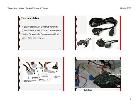 O Level ICT Notes Cables Connectors Output Devices