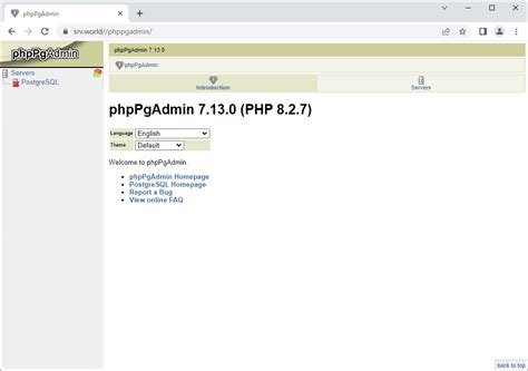 Debian 12 Bookworm PostgreSQL 15 Install PhpPgAdmin Server World