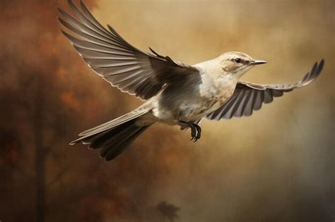 Premium Ai Image Mocking Bird Flying