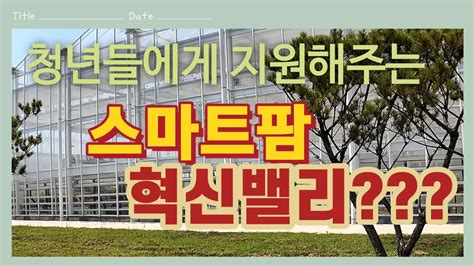 스마트농업 전라북도까지 가서 경험한 스마트팜 김제 스마트팜혁신밸리 청년농부 Youtube