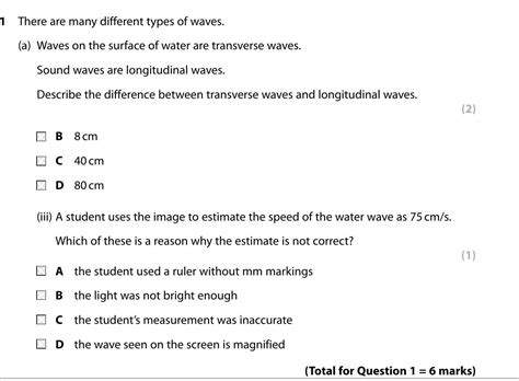 Gcse Edexcel Physics Waves There Are Many Different Types O