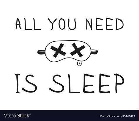 Hand Drawn Objects About Sleep Routines And Text Vector Image