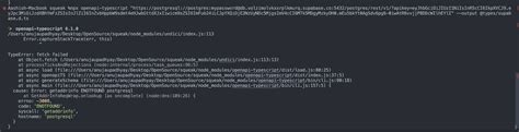Error While Generating Typescript Types After Running A Migration