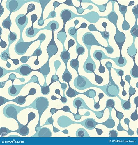 Seamless Pattern With Molecular Structure Abstract Molecules In Flat Style Stock Vector