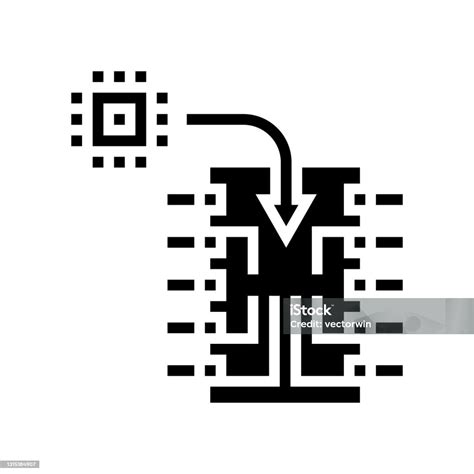 칩 설치 반도체 제조 글리프 아이콘 벡터 일러스트레이션 Cpu에 대한 스톡 벡터 아트 및 기타 이미지 Cpu 개성 개념