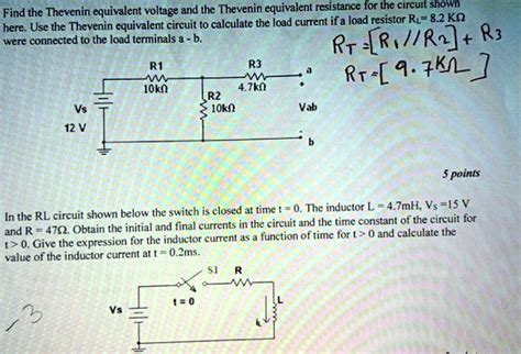 Solved Find The Thevenin Equivalent Voltage And The Thevenin