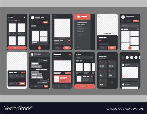 Mobile App Concept Flowchart With Ui Elements Vector Image