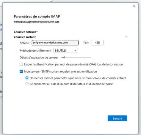 Configuration Email Fr Site Namebay