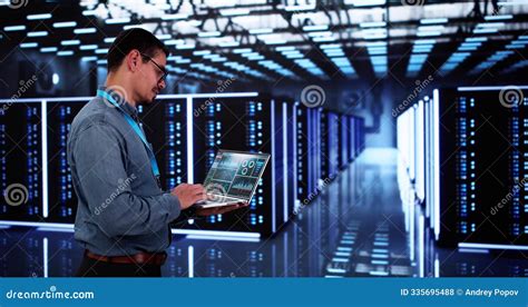 Analyst Engineer In Cloud Data Center Stock Photo Image Of Software