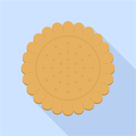 Premium Vector Round Cracker Icon Flat Illustration Of Round Cracker