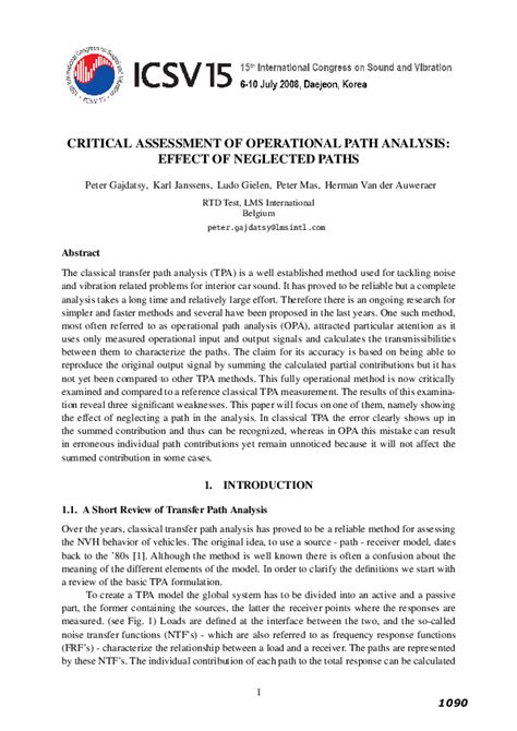 Pdf Critical Assessment Of Operational Path Analysis Mathematical Problems Of