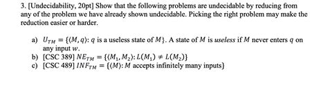 Solved Undecidability Pt Show That The Following Chegg