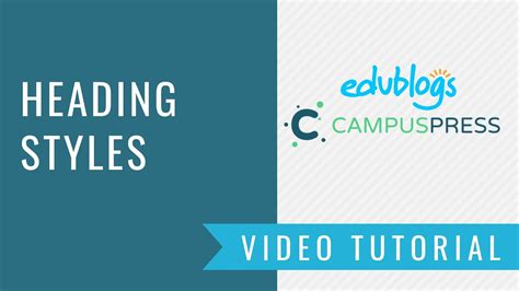 How To Add Headings In WordPress YouTube