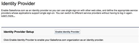 Single Sign On Salesforce Idp Instructions