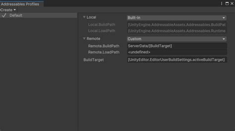 Addressables Profiles Window Reference Addressables 2 3 16