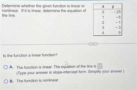Solved Determine Whether The Given Function Is Linear Chegg