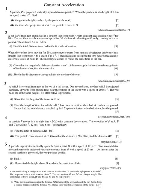 Chap 2 Constant Acceleration Pdf