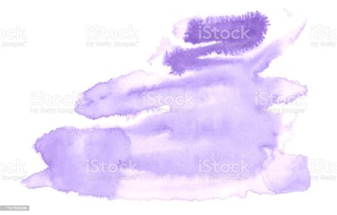 텍스트 디자인에 대 한 흰색 배경에 라일락 파스텔 수채화 손으로 그린 고립 된 세척 얼룩 벽지 라벨 브러시에 의해 만들어진 추상적 인 질감 거친에 대한 스톡 사진 및 기타
