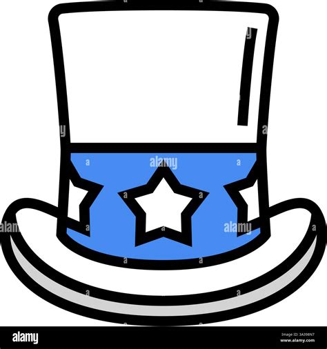 Uncle Sam Hat Color Icon Vector Illustration Stock Vector Image And Art