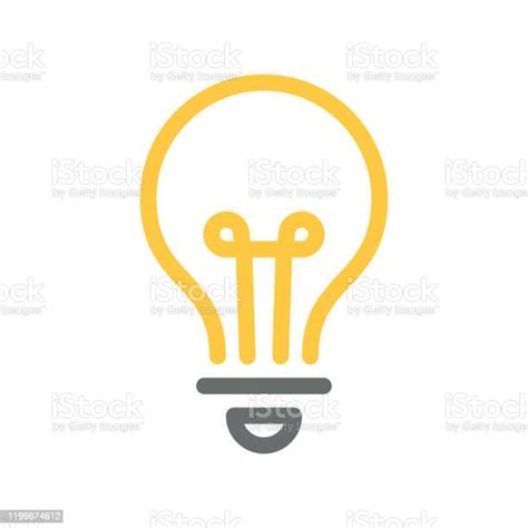 전구 아이콘입니다 선 노란색과 회색 색상 윤곽선 버전 벡터 기호입니다 아이디어 기호 로고 일러스트레이션 벡터 그래픽 0명에 대한 스톡 벡터 아트 및 기타 이미지 Istock
