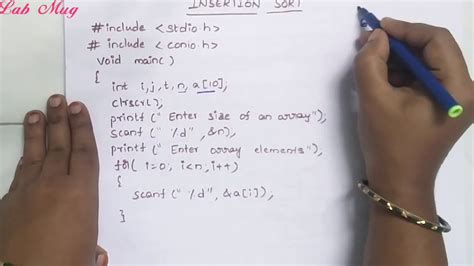 Insertion Sort In C C Programming In Telugu Youtube