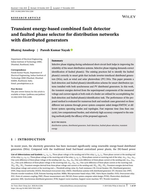 Transient Energy Based Combined Fault Detector And Faulted Phase Selector For Distribution