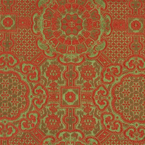 Brocade Ming Red And Olive Sartor Bohemia