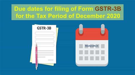 Due Dates For Filing Of Form Gstr 3b For The Tax Period Of December 2020