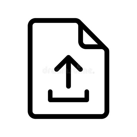 File Upload Line Icon Send Document With Arrow Stock Vector