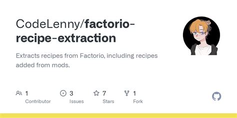 Github Codelennyfactorio Recipe Extraction Extracts Recipes From Factorio Including Recipes