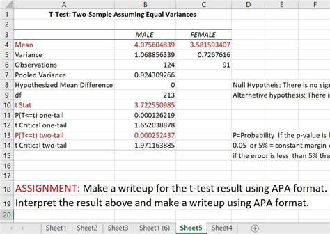 Solved с D E F A B T Test Two Sample Assuming Equal