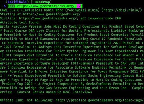 Cewl Tool Creating Custom Wordlists Tool In Kali Linux Geeksforgeeks