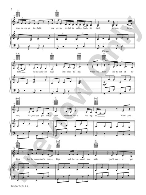 Somehow You Do From The Motion Picture Four Good Days Pianovocal