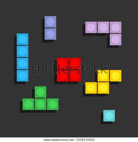 Game Tetris Pixel Bricks Colorfull Game Stock Vector Royalty Free Shutterstock