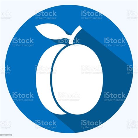 아이콘 플럼 과일과 야채 기호에 적합합니다 긴 그림자 스타일 편집 가능한 간단한 디자인 디자인 템플릿 벡터 간단한 기호 그림 0명에 대한 스톡 벡터 아트 및 기타 이미지