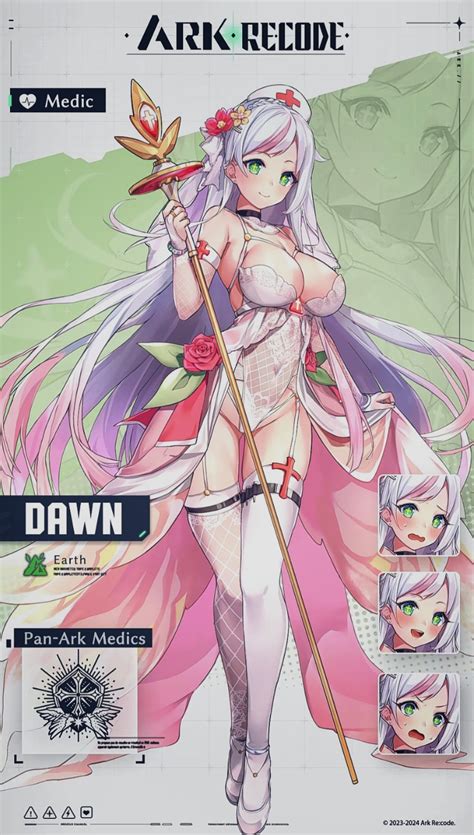Dawn Ark Recode Ark Recode Highres Official Art 1girl Arm Up Blush Closed Mouth