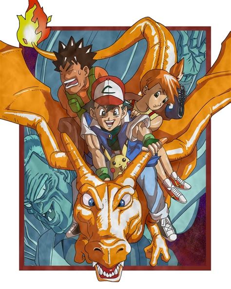 Pikachu Ash Ketchum Misty Charizard Brock And 1 More Pokemon And 4 More Drawn By Cosmo