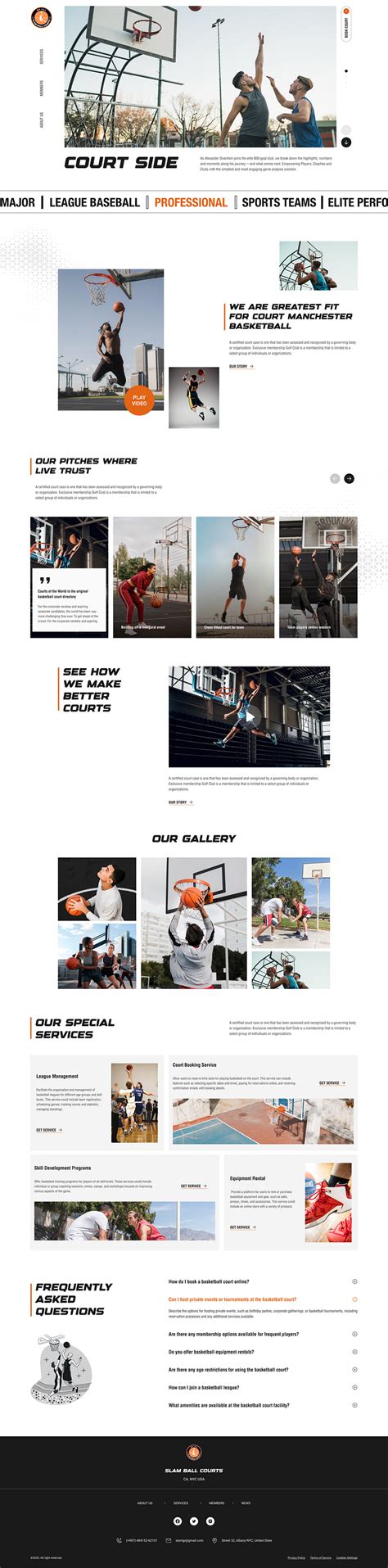 basketball website ux ui design by jahidur rahman rifat on dribbble