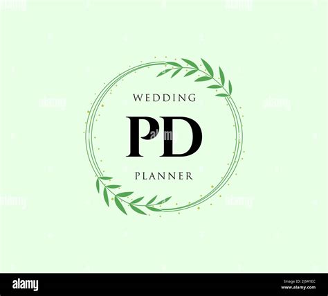 Pd Initials Letter Wedding Monogram Logos Collection Hand Drawn Modern