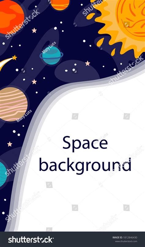 만화 공간 배경 우주 물체가 있는 스톡 벡터로열티 프리 1812846430 Shutterstock