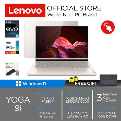 Jual Lenovo Yoga Slim 9 14IAP7 Touch 4K I7 1280P 16GB 1TB Ssd IrisXe 14 WUXGA W11 OHS