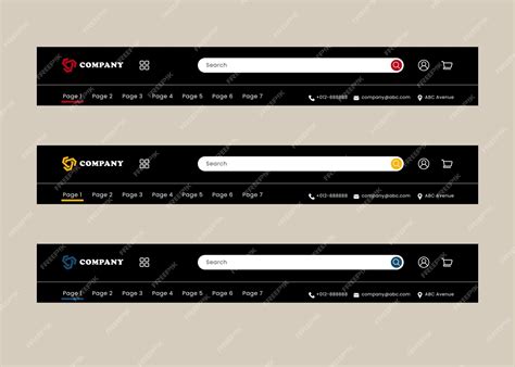 웹 사이트 헤더 현대적이고 미니멀한 Ui Ux 개념 벡터 형식의 웹사이트 헤더 디자인 프리미엄 벡터