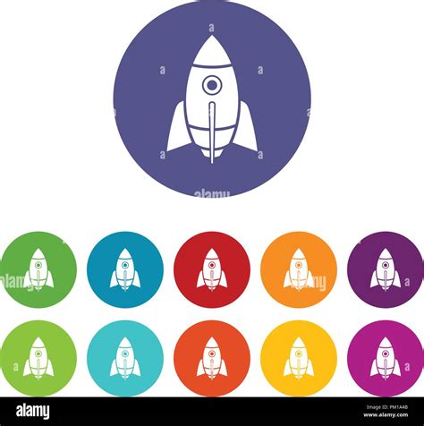 Rocket Design Icons Set Vector Color Stock Vector Image And Art Alamy