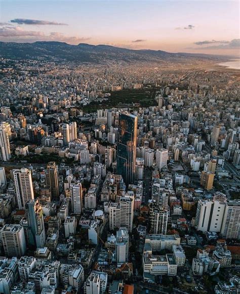 Beirut Lebanon At Sunset Lebanon City Landscape Lebanon City View